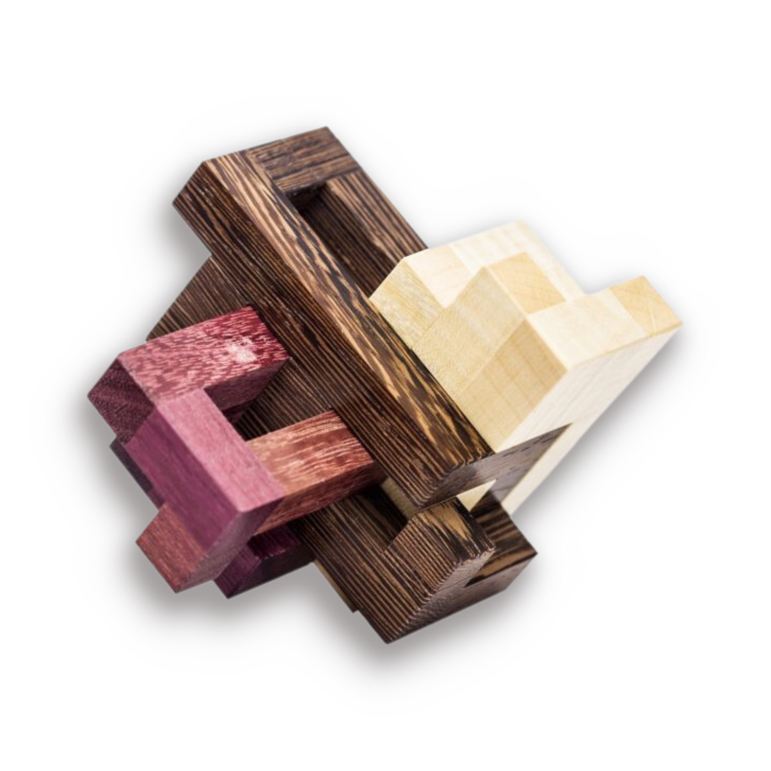 ALMA Wood Puzzle by Pelikan Puzzles is a Wooden Burr Puzzle IQ Logic Puzzle, Brain Teaser ...