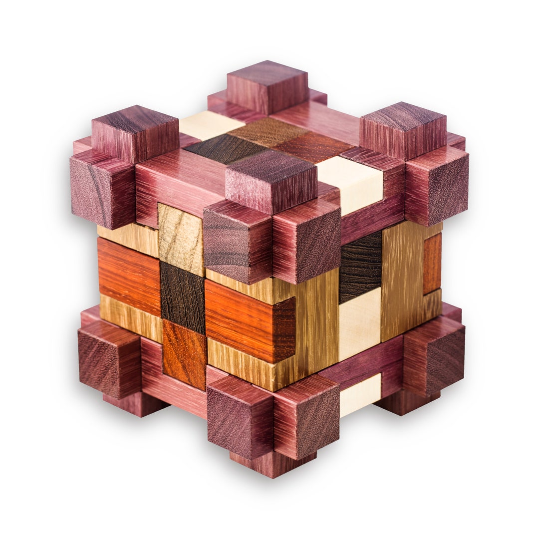 Imogen's Cube Wood Puzzle by Pelikan Puzzles is a Wooden Burr Puzzle ...