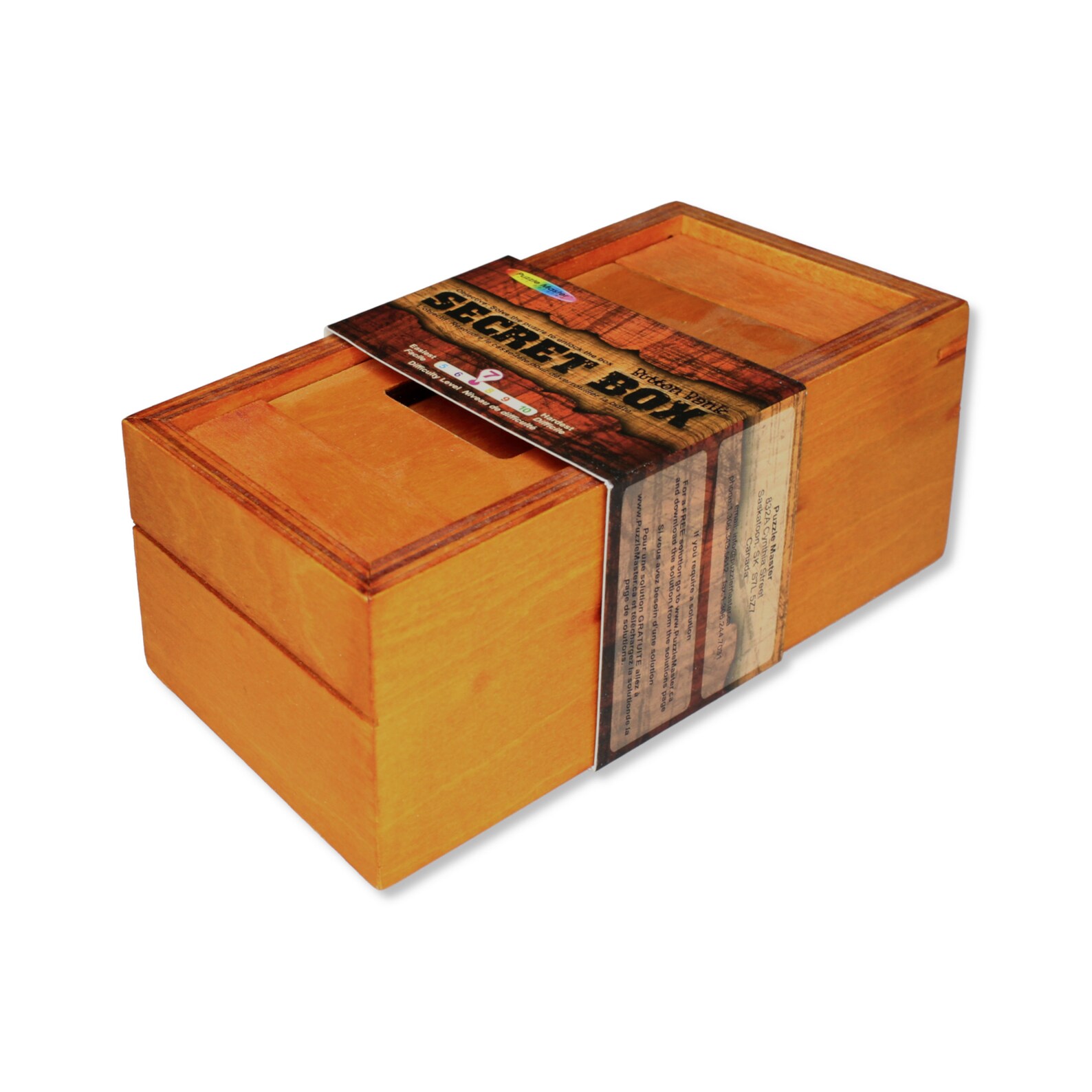 Secret Opening Box Button Bank. Wood Puzzle, Brain Teaser, Game ...