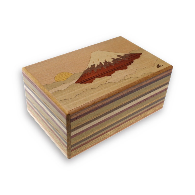 Japanese Puzzle Box 5 Sun 12 Step +1 Hinode-fuji Wood Puzzle Box ...