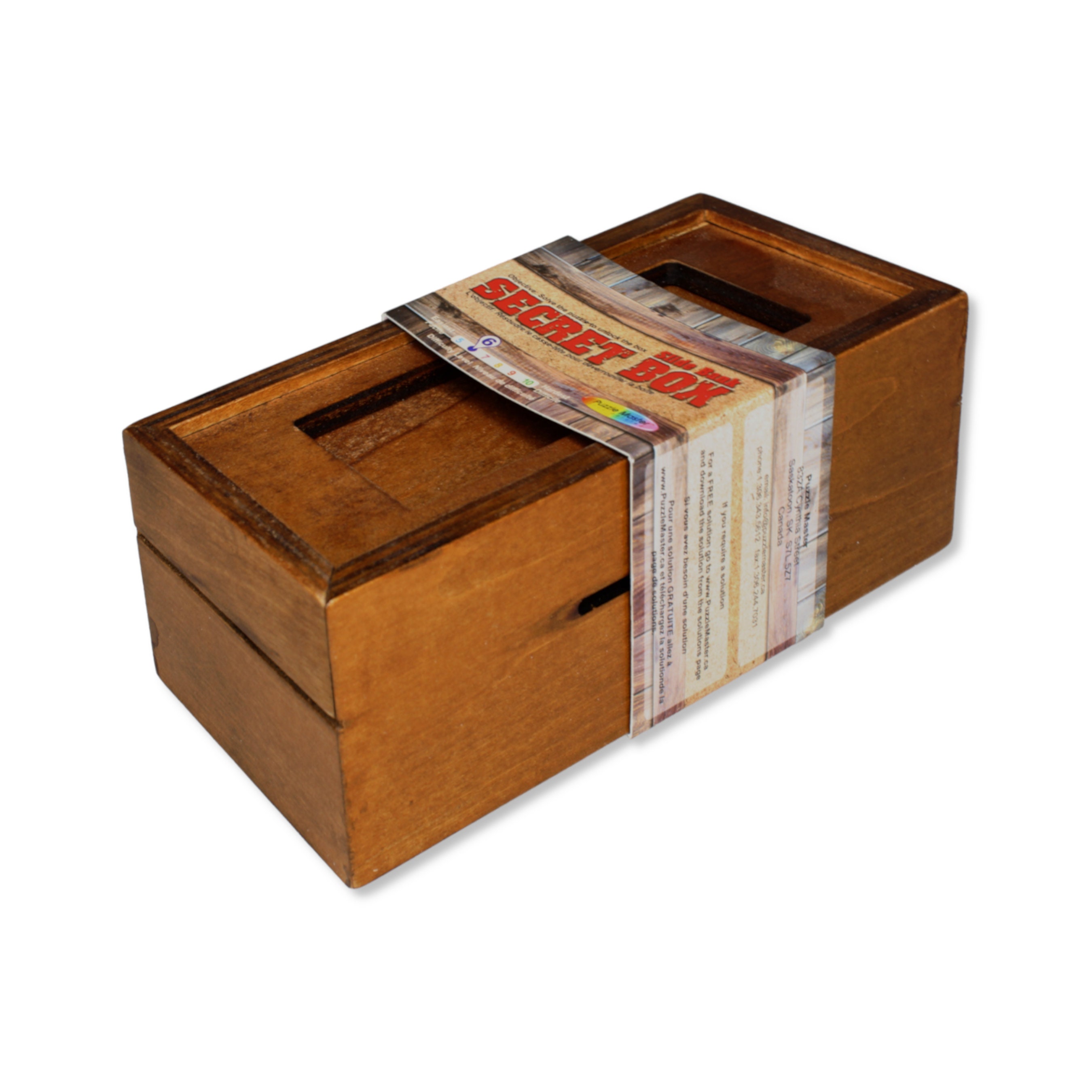 Secret Opening Box Slide Bank. Wood Puzzle, Brain Teaser, Game ...