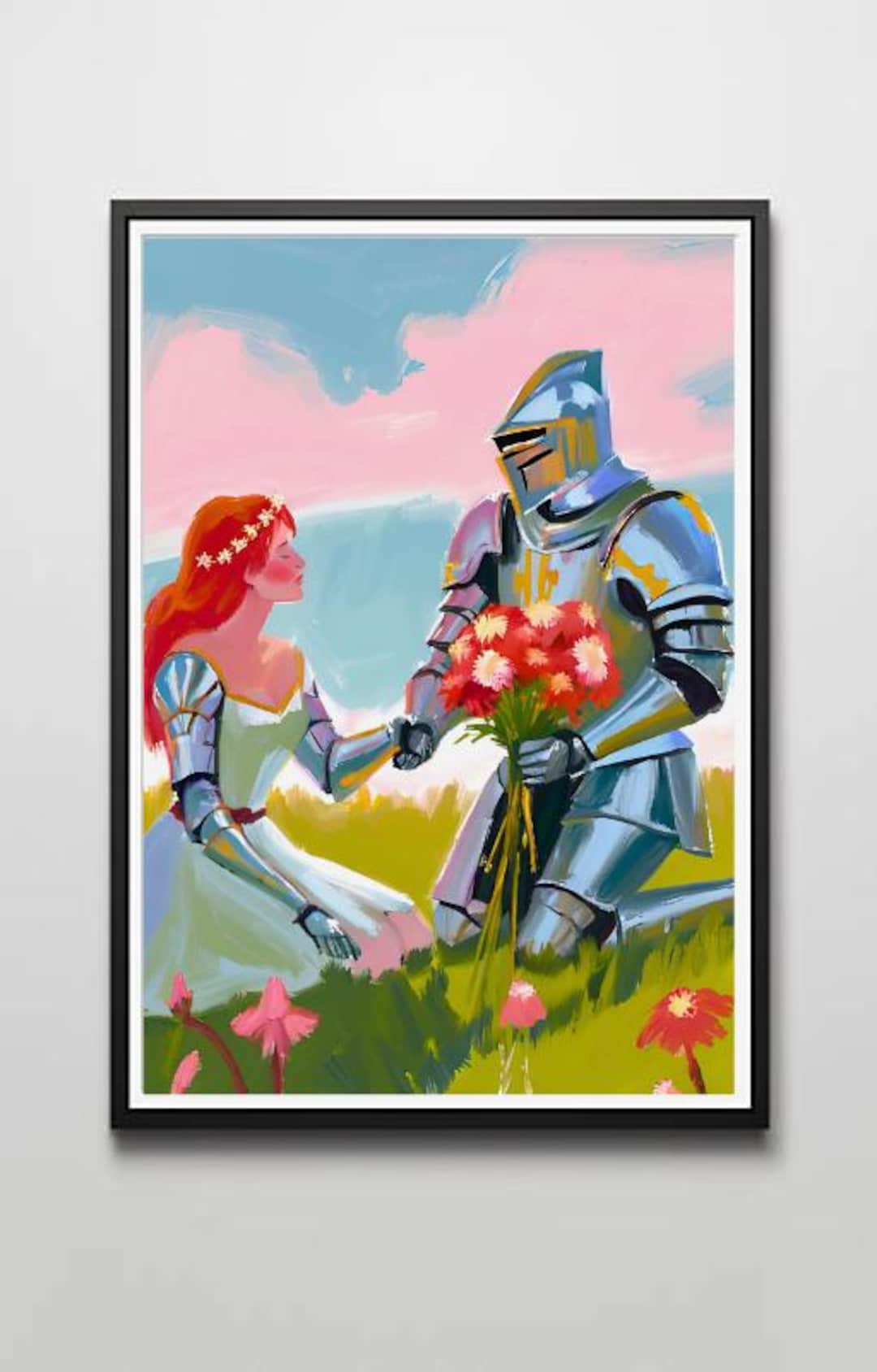 Knight and Lady Oil Painting: Medieval Renaissance Art (digital ...
