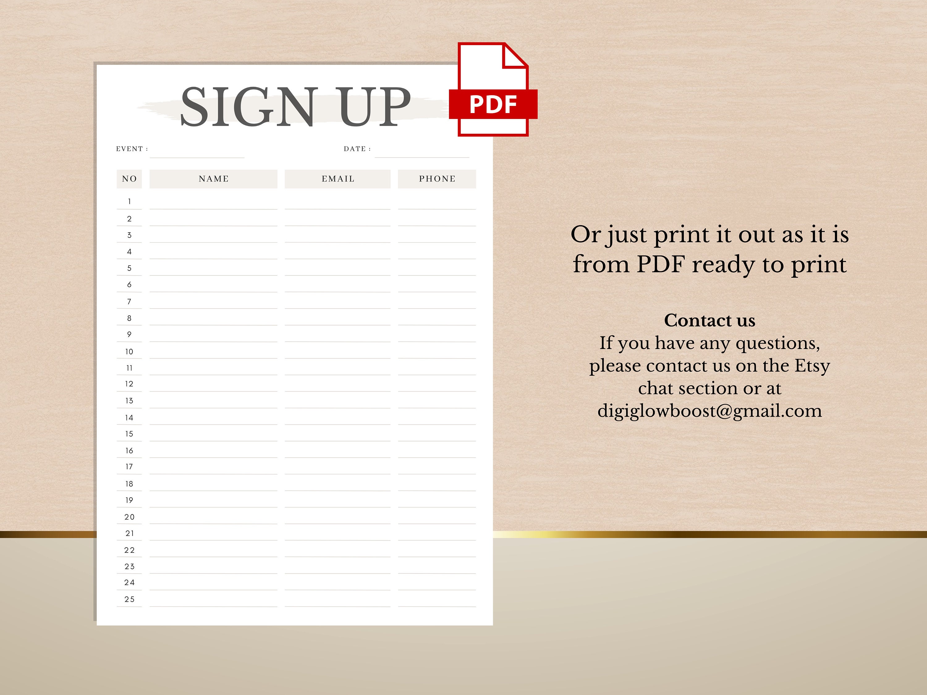 Editable Sign up Sheet Template Canva Template Printable Sign up Sheet ...