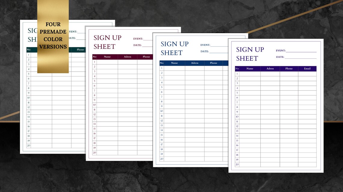 Editable Sign up Sheet Template Canva Template Printable Sign up Sheet ...