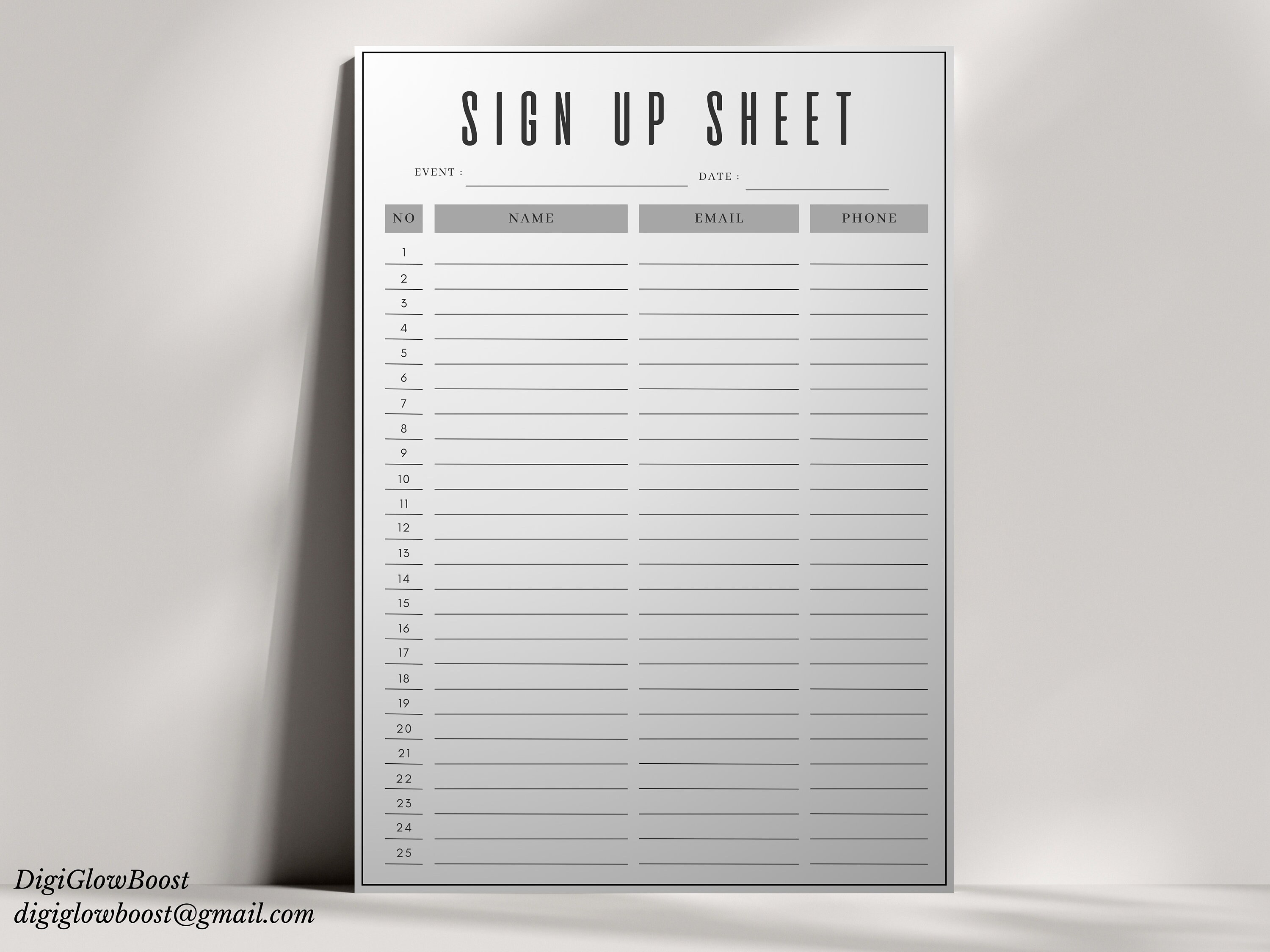 Editable Sign up Sheet Template Canva Template Printable Sign up Sheet ...