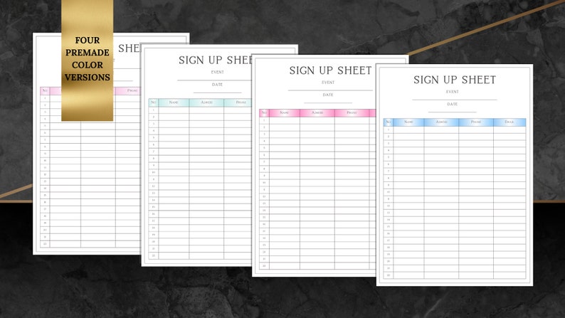 Editable Sign up Sheet Template Canva Template Printable Sign up Sheet ...