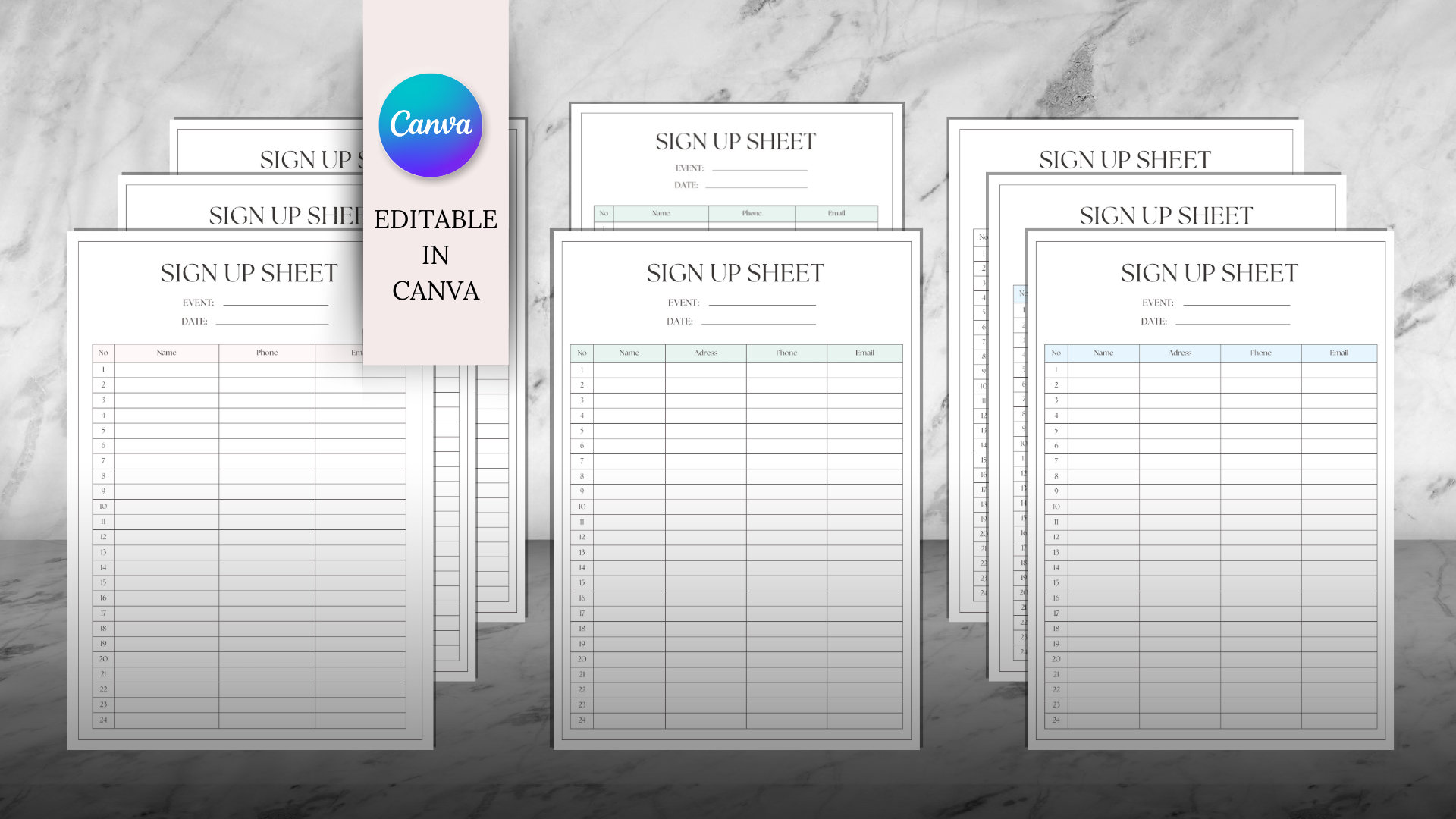 Editable Sign up Sheet Template Canva Template Printable Sign up Sheet ...