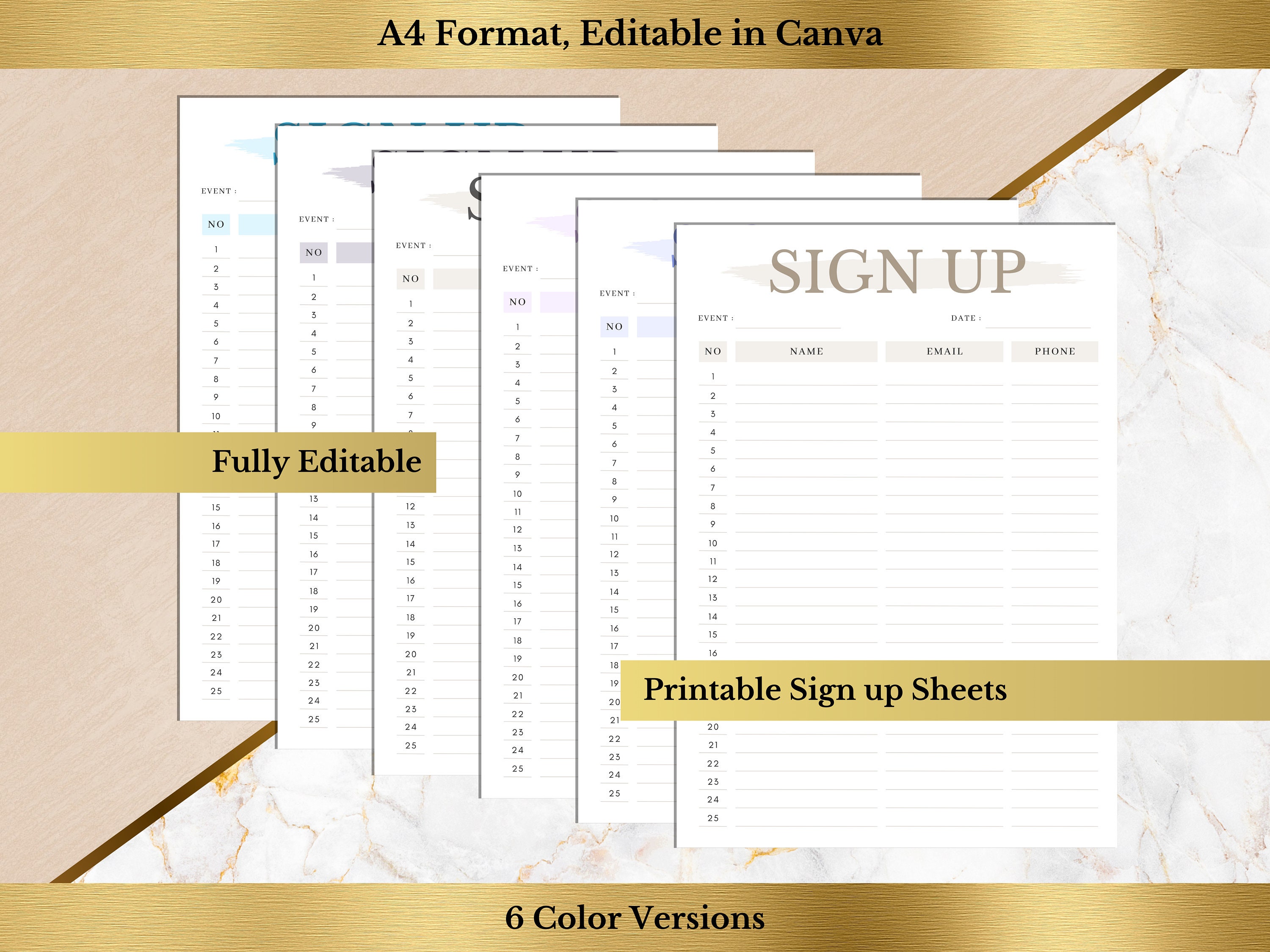 Editable Sign up Sheet Template Canva Template Printable Sign up Sheet ...