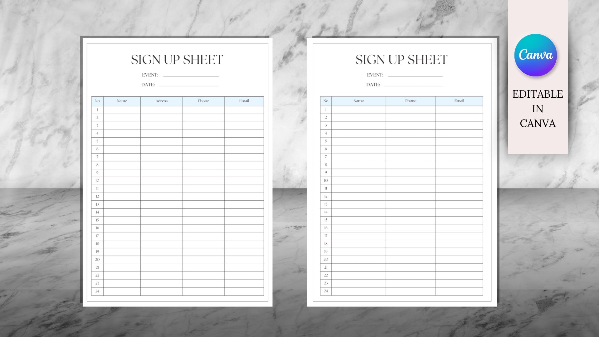 Editable Sign up Sheet Template Canva Template Printable Sign up Sheet ...