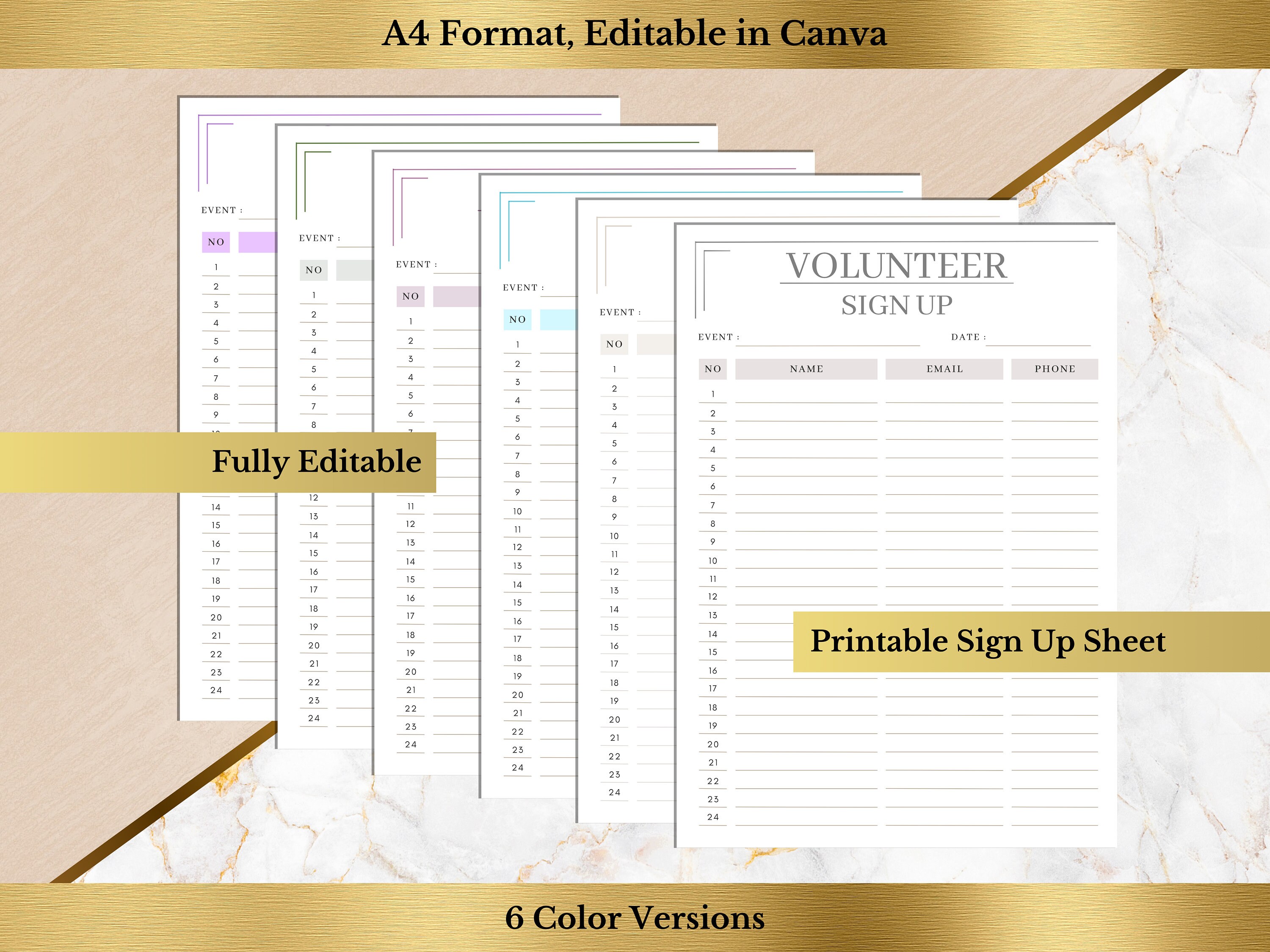 Editable Sign up Sheet Template Volunteer Sign up Printable Sign up ...