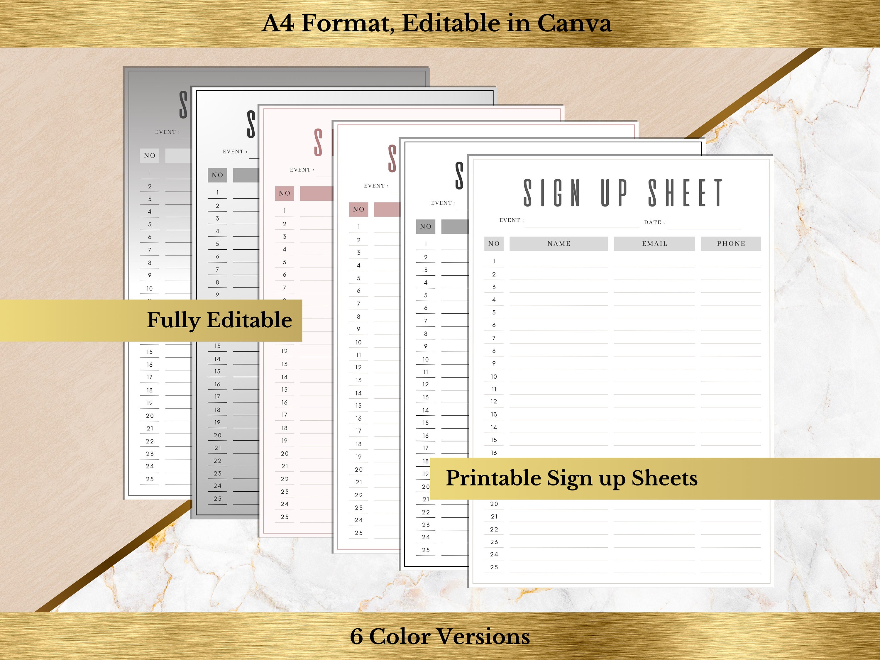 Editable Sign up Sheet Template Canva Template Printable Sign up Sheet ...