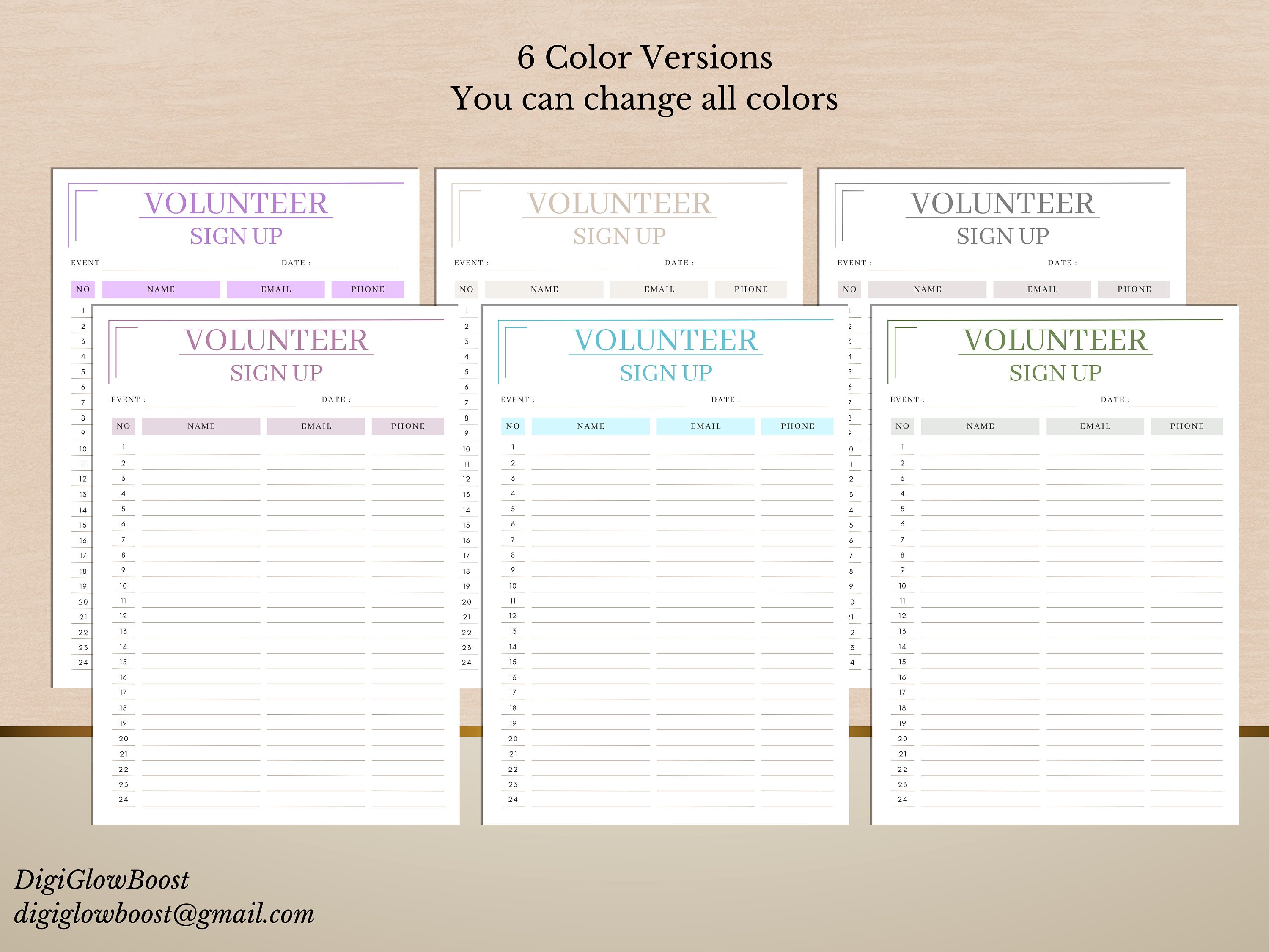 Editable Sign up Sheet Template Volunteer Sign up Printable Sign up ...