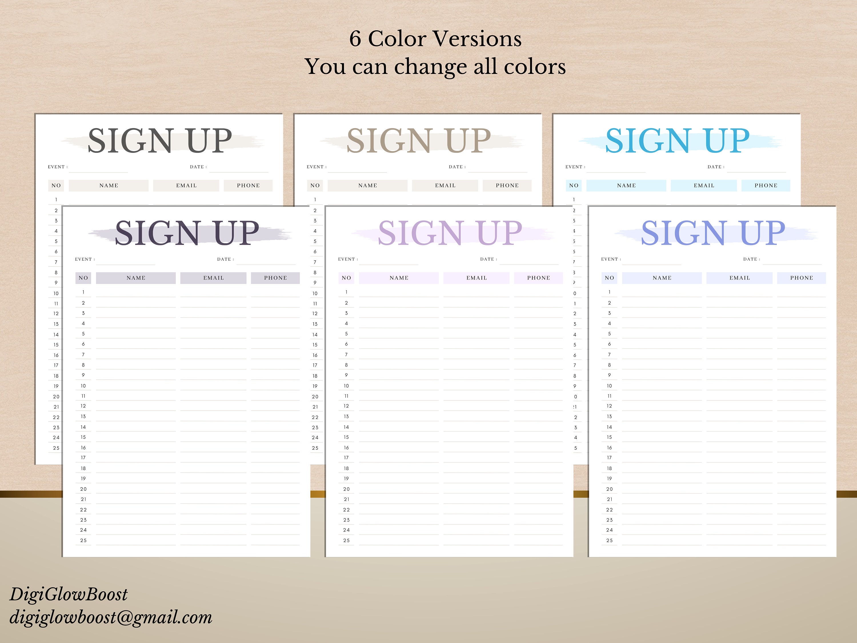 Editable Sign up Sheet Template Canva Template Printable Sign up Sheet ...