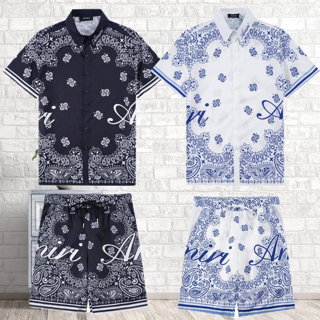 AMIRI Beach Shirt Sets ,amiri T-shirt, Vintage Amiri Shirt Short Sets ...
