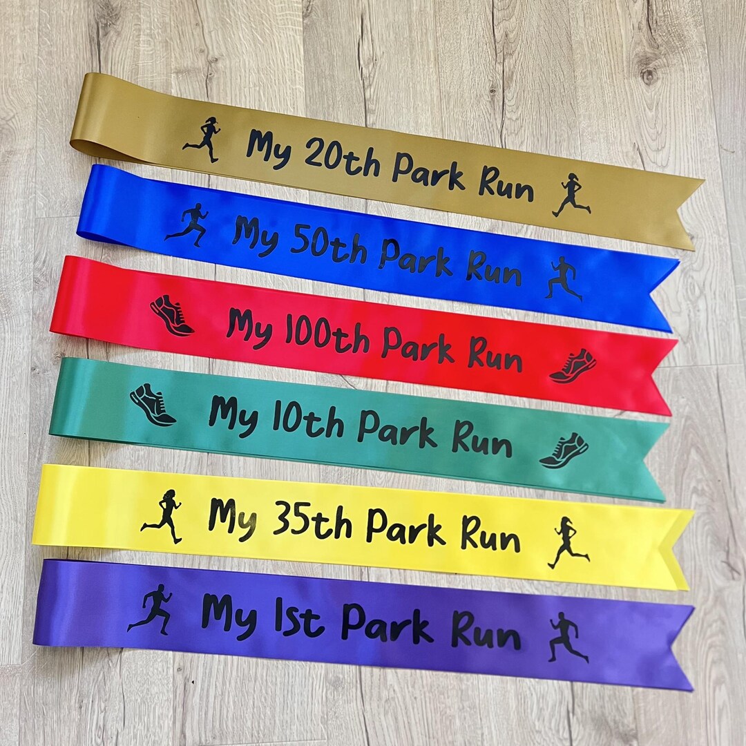 Park Run Sash, Personalised Running Achievement Sash - Add Any Number ...
