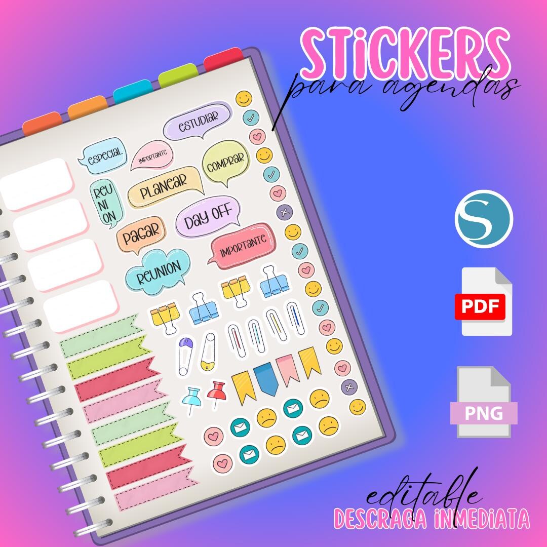 STICKERS PARA AGENDAS - Etsy México