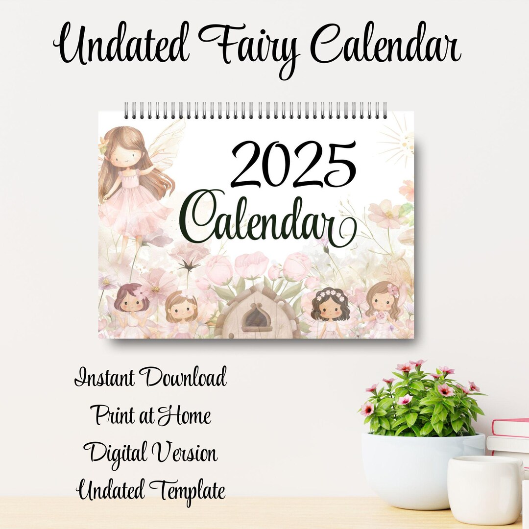 Whimsical Fairy Calendar 2025, Customizable Digital Planner, Printable ...