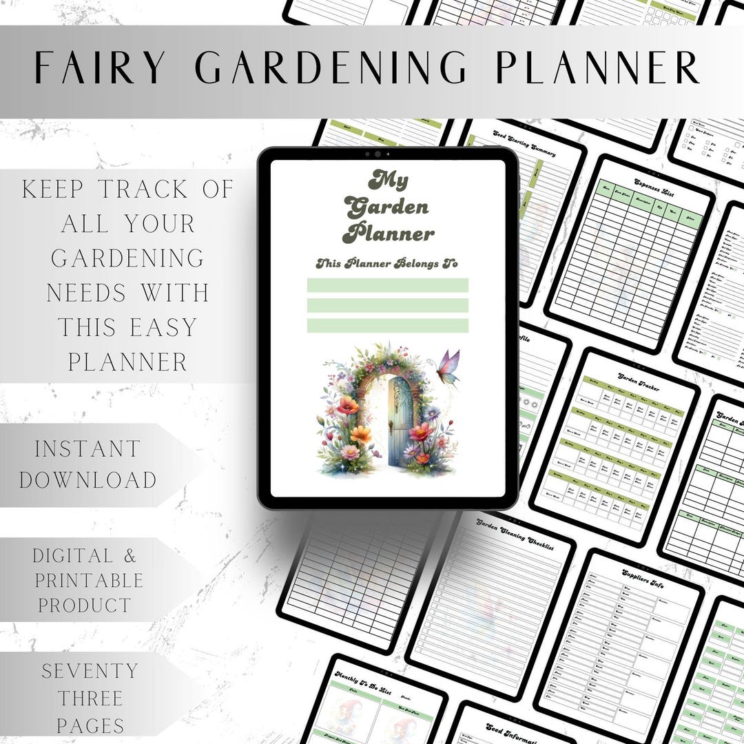 Enchanting Fairy Theme Digital Garden Planner - Printable Organizer for ...