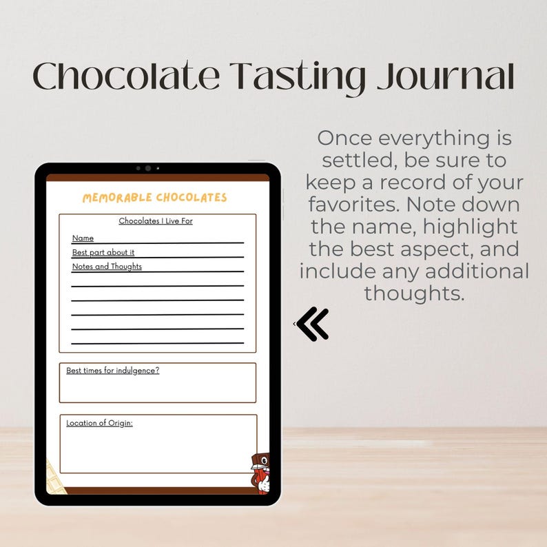 Digital Chocolate Tasting Kit - Printable Journal Sheets for ...