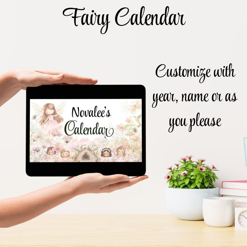 Whimsical Fairy Calendar 2025, Customizable Digital Planner, Printable ...