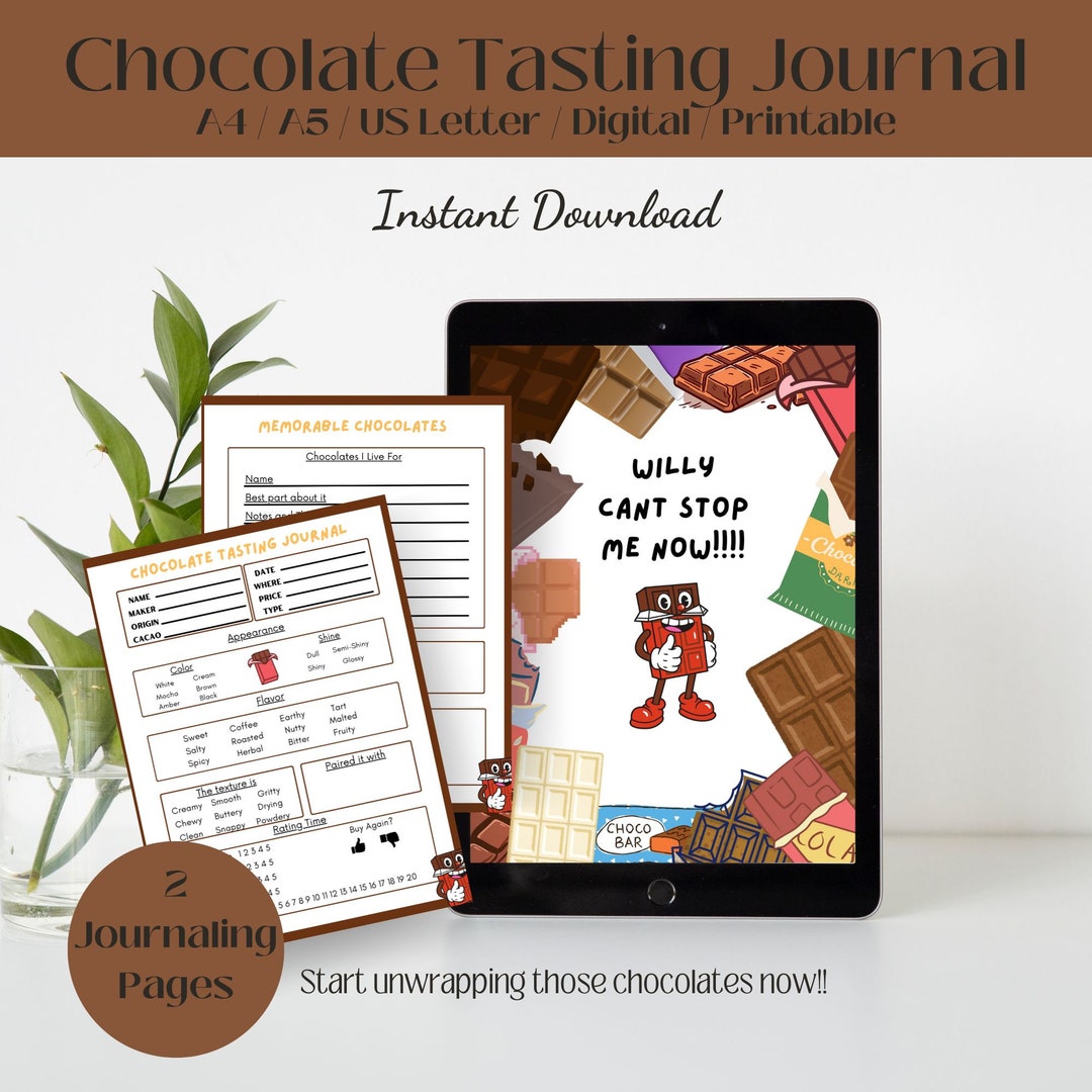 Digital Chocolate Tasting Kit - Printable Journal Sheets for ...