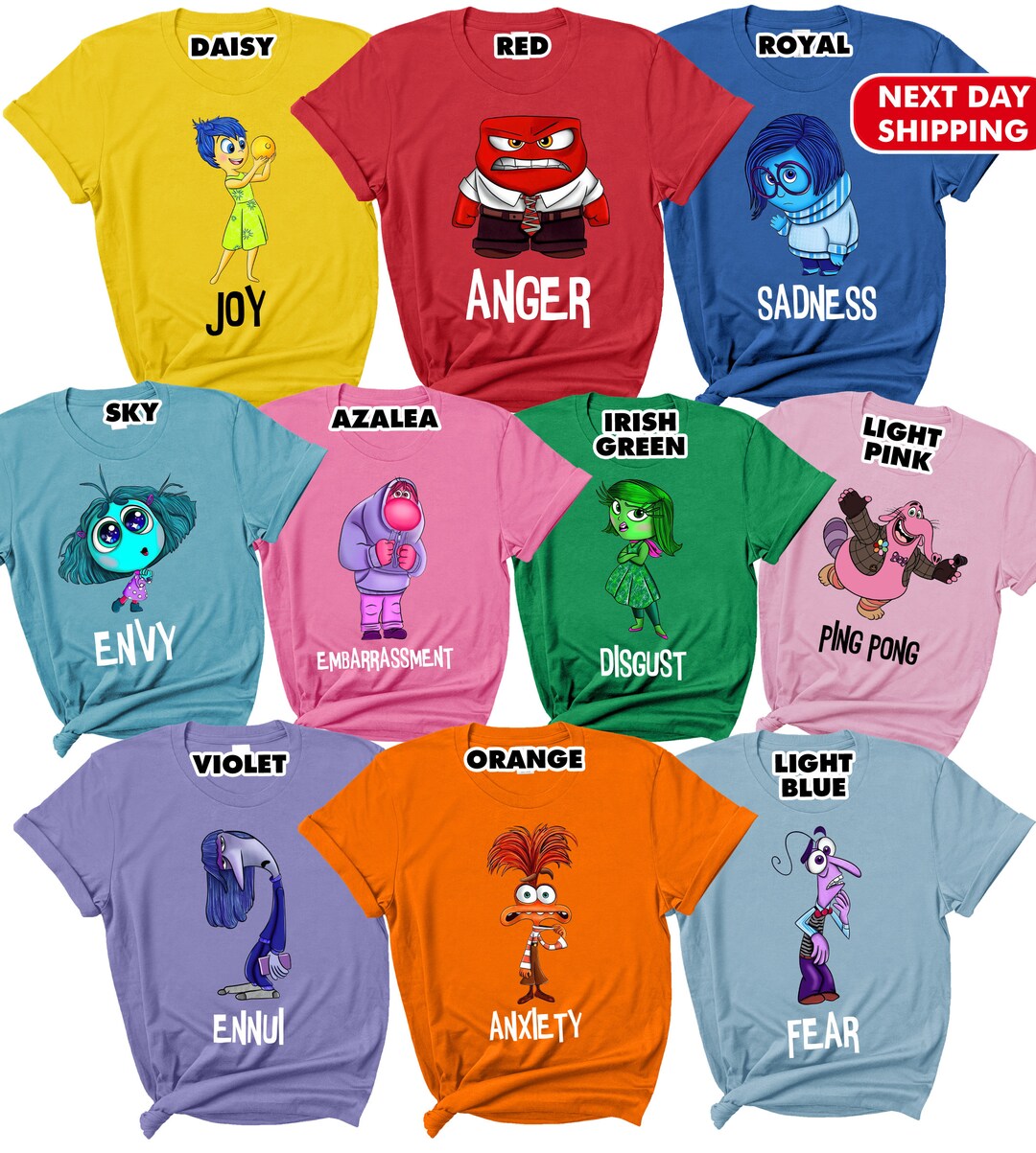 Custom Characters Inside Out Matching Family Shirt, Inside Out 2 Shirt ...