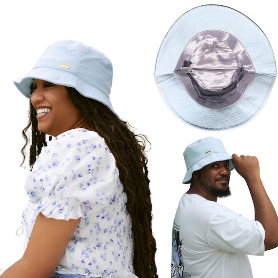 Light Blue Corduroy Satin Lined Bucket Hat Etsy