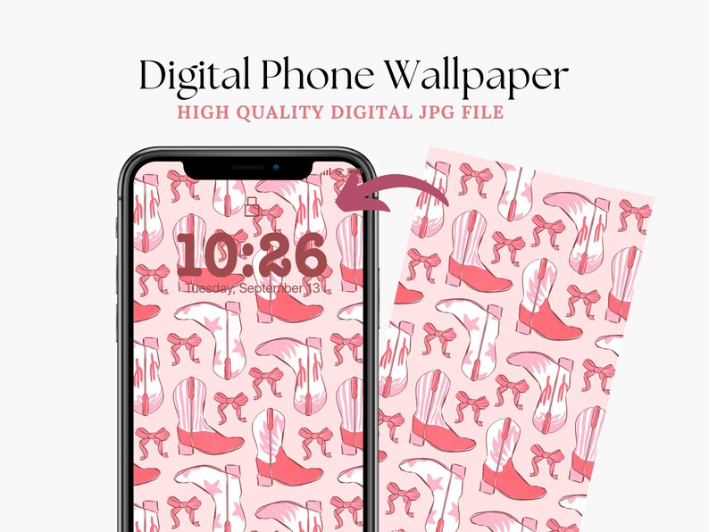 Coquette Cowgirl Phone Wallpaper, Cowgirl Boots iPhone Wallpaper, Cute ...