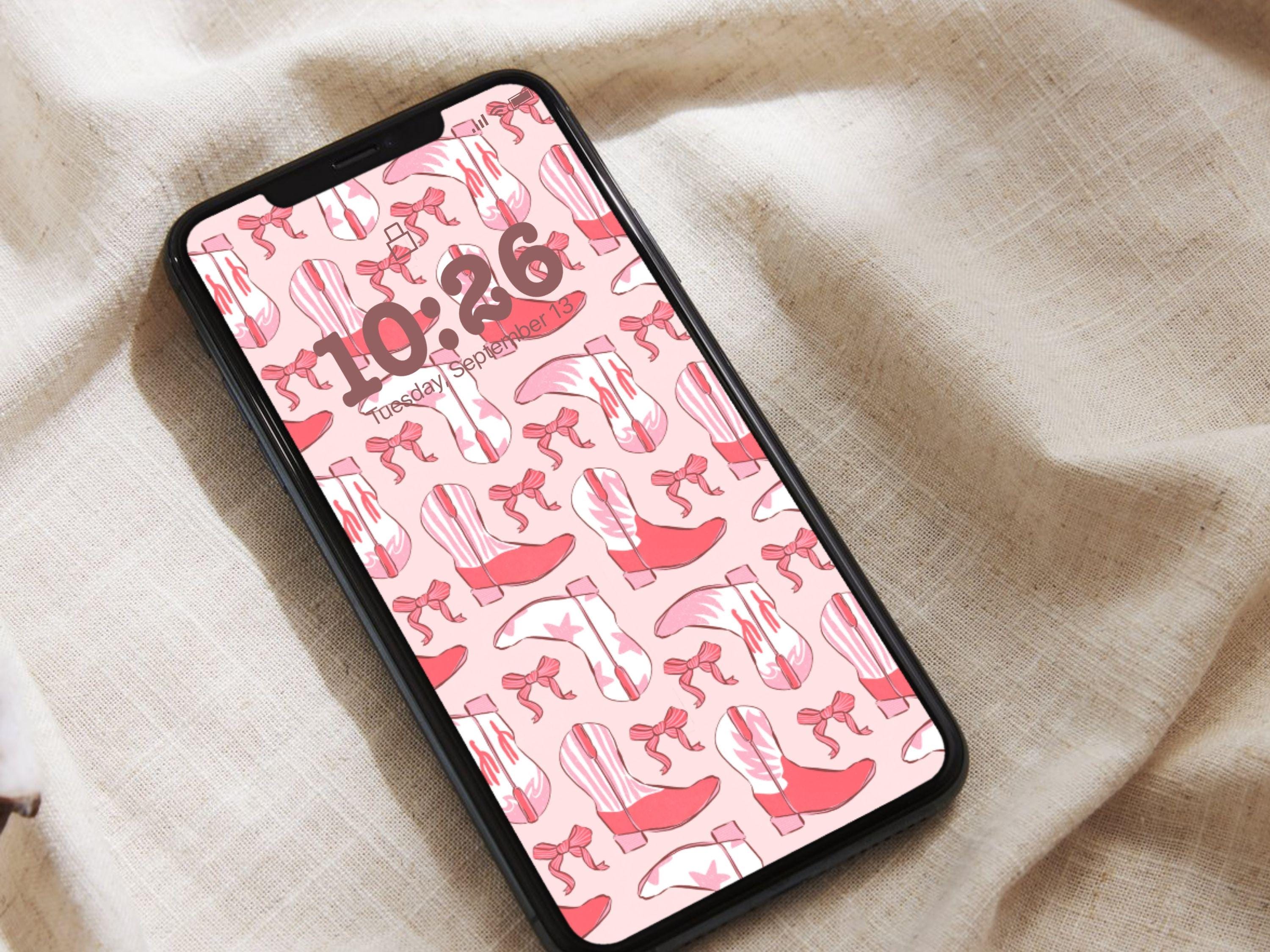 Coquette Cowgirl Phone Wallpaper, Cowgirl Boots iPhone Wallpaper, Cute ...