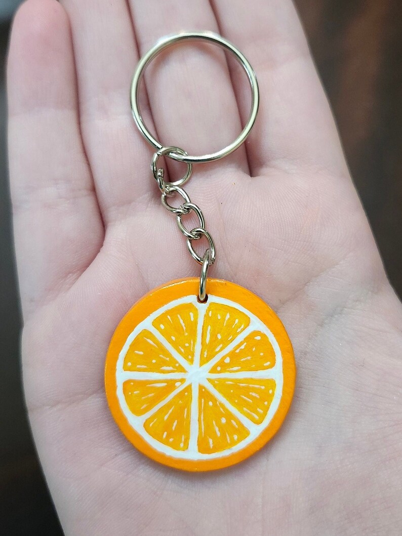 Orange Slice Keychain - Etsy