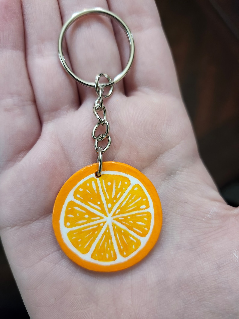 Orange Slice Keychain - Etsy