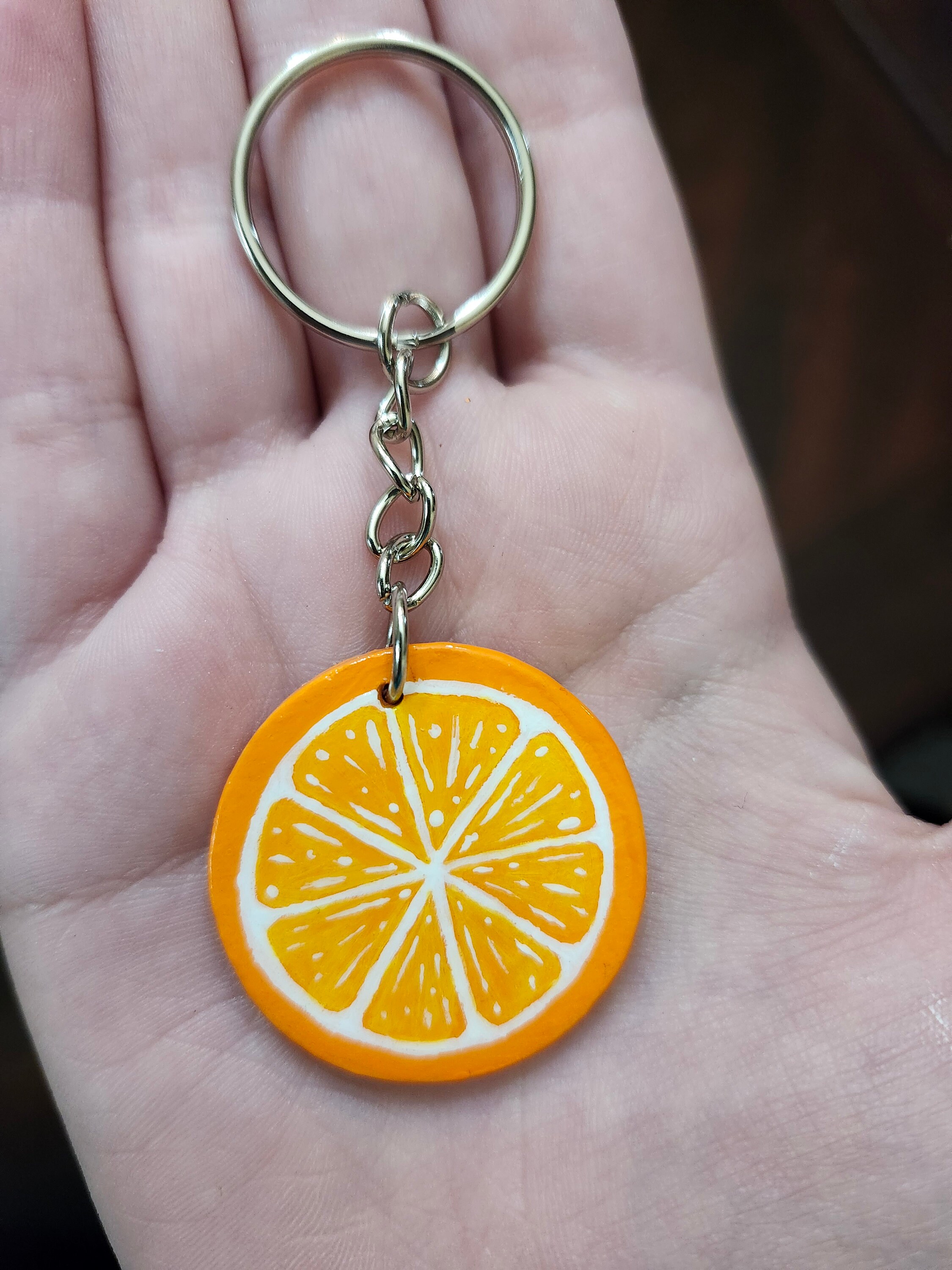 Orange Slice Keychain - Etsy