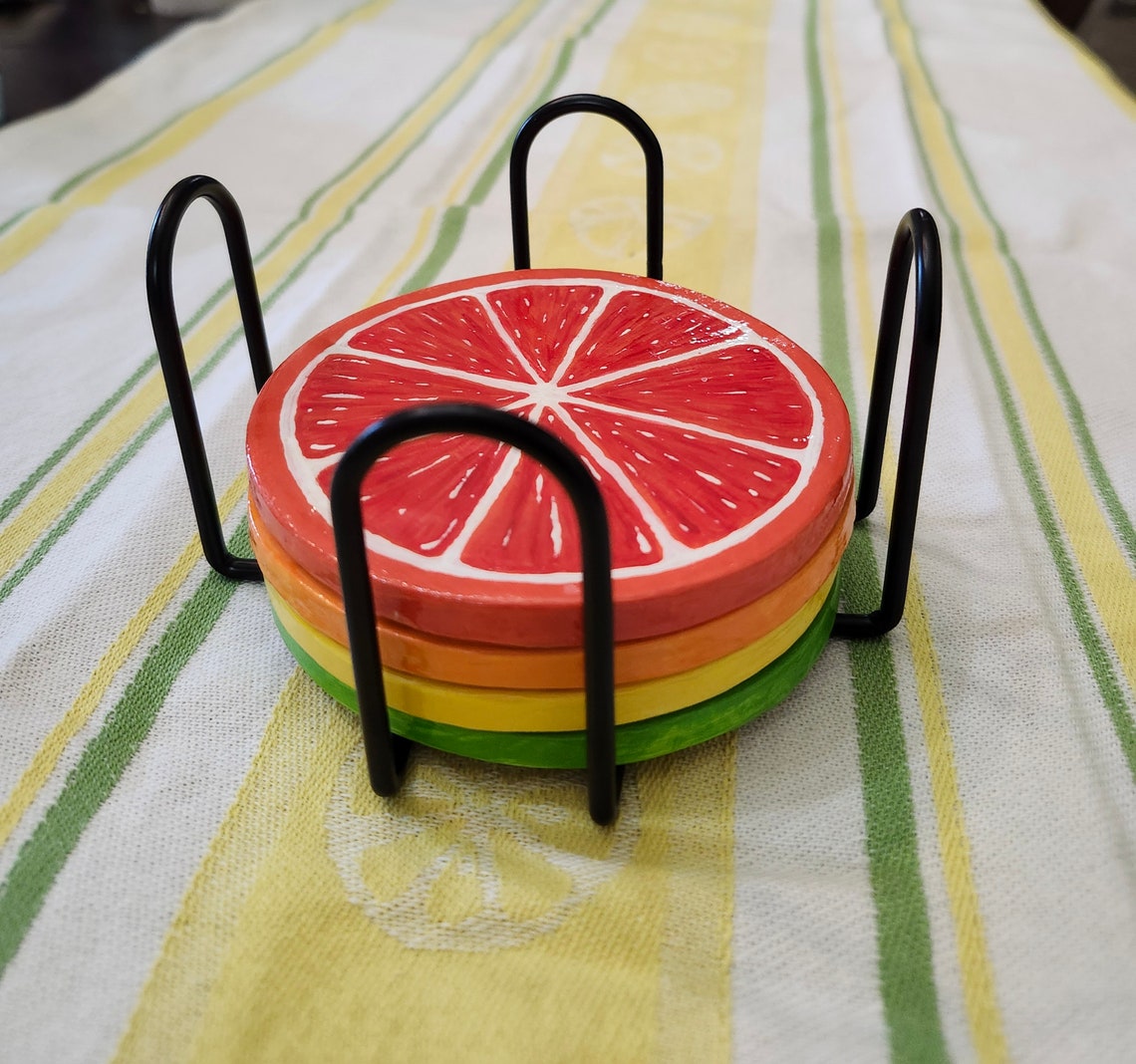 Handmade Clay Coasters - Citrus Slices - Etsy