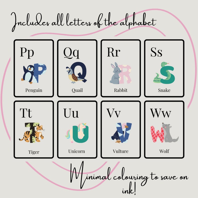 Animal Alphabet Posters, Abc Posters, Modern Classroom Decor, Boho ...