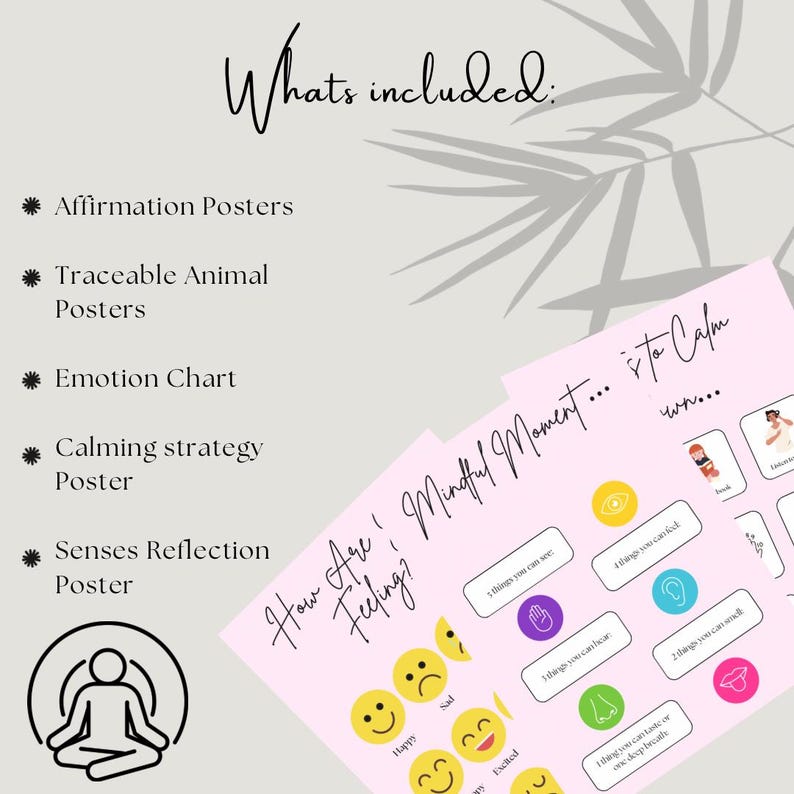 Calm Corner Printable Bundle for Kids | Emotions Chart, Affirmations ...