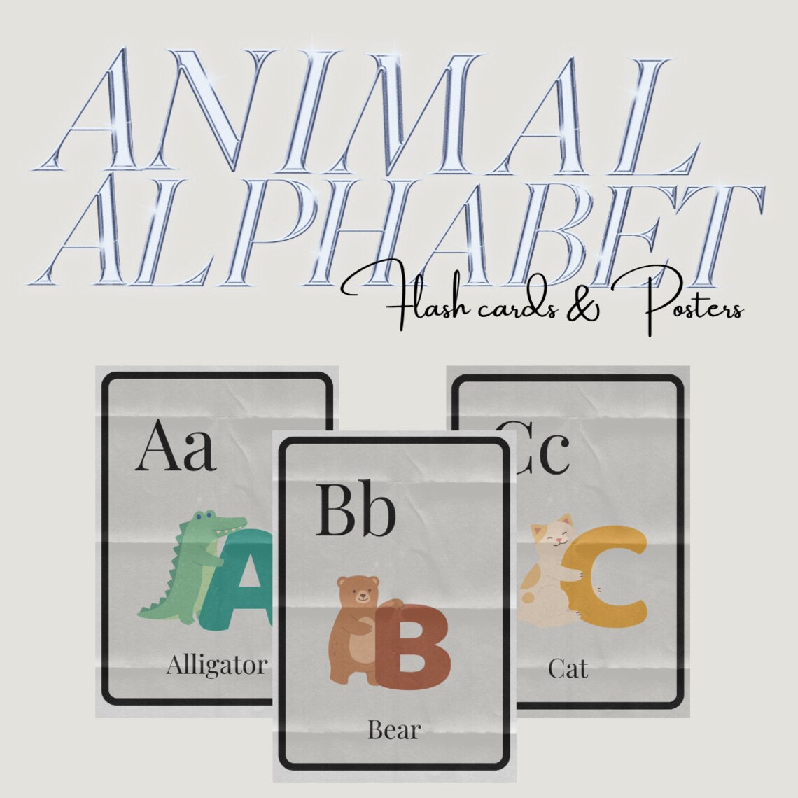 Animal Alphabet Posters, Abc Posters, Modern Classroom Decor, Boho ...