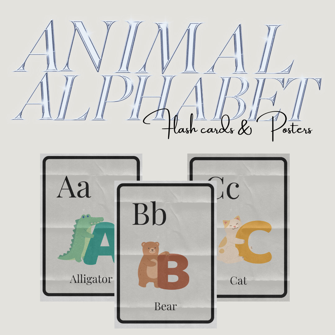 Animal Alphabet Posters, Abc Posters, Modern Classroom Decor, Boho ...