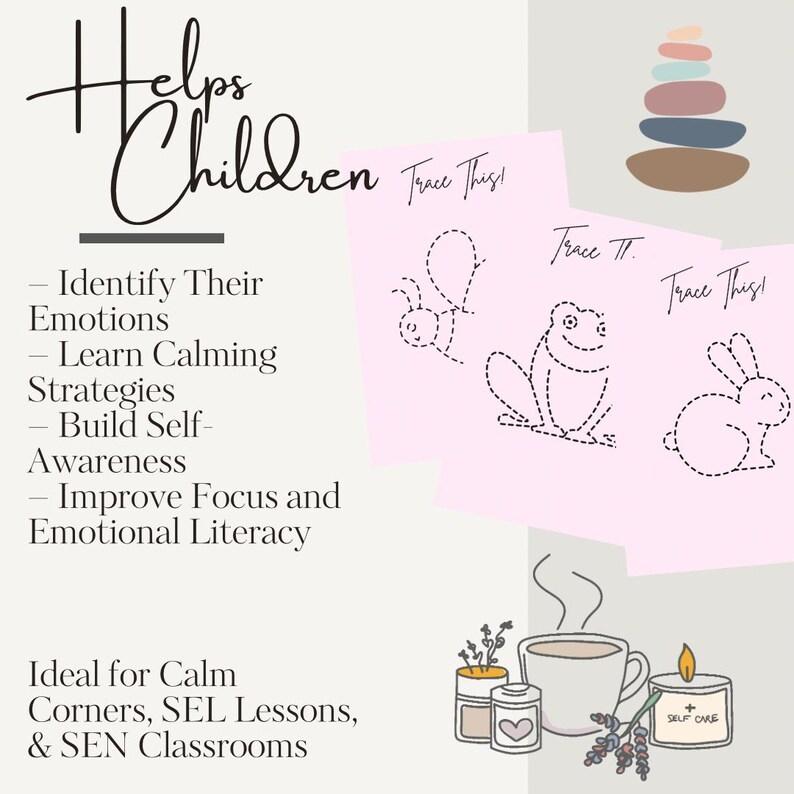 Calm Corner Printable Bundle for Kids | Emotions Chart, Affirmations ...
