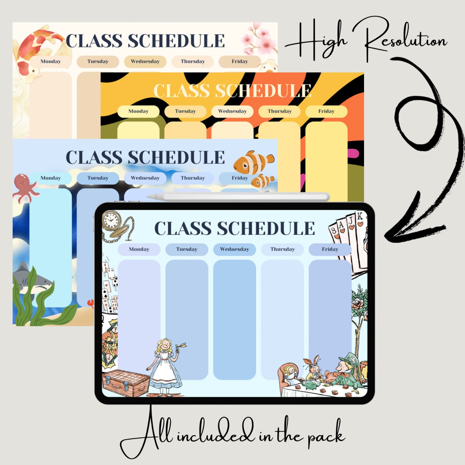 Themed School Schedule, School Timetable, Printable Schedule, Back to ...
