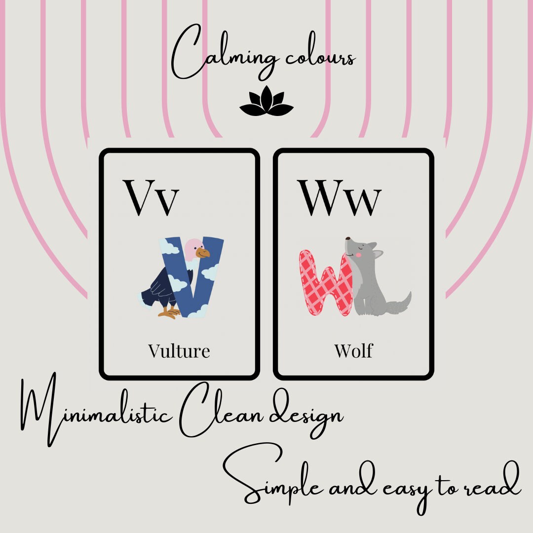 Animal Alphabet Posters, Abc Posters, Modern Classroom Decor, Boho ...