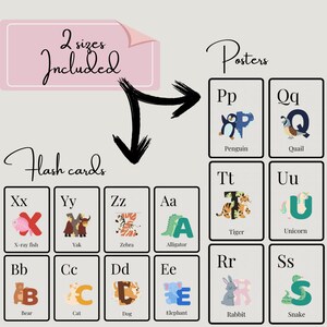 Animal Alphabet Posters, Abc Posters, Modern Classroom Decor, Boho ...