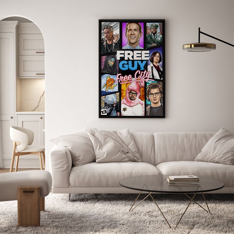 Free Guy Movie Poster Wall Art Home Decor Art Poster Gifts Vintage ...