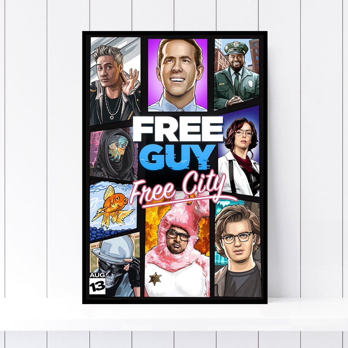 Free Guy Movie Poster Wall Art Home Decor Art Poster Gifts Vintage ...