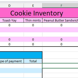 Girl Scout Cookie Inventory Excel and Google Sheets Spreadsheet - Etsy