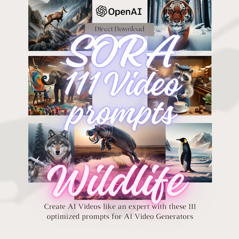 111 SORA Prompts for Professional Wildlife AI Videos, Digital Art ...