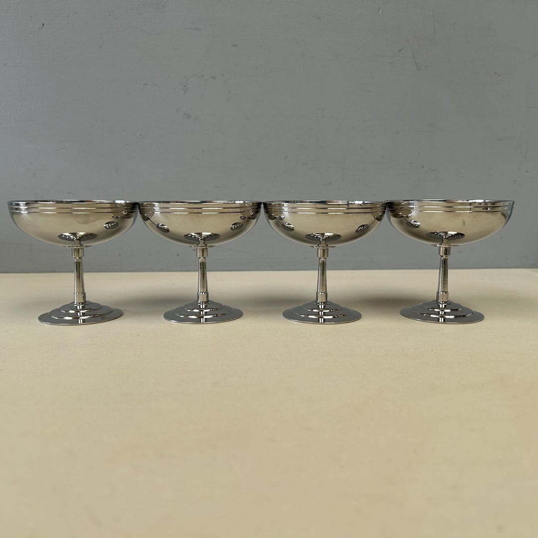 Set of 4 Letang Remy Inox Vintage French Stainless Steel Ice Cream ...
