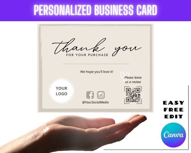 Thank You Card for Business Template, Marketing Cards Template Design ...