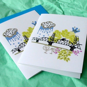 Hawthorne Bridge Notecards - Etsy