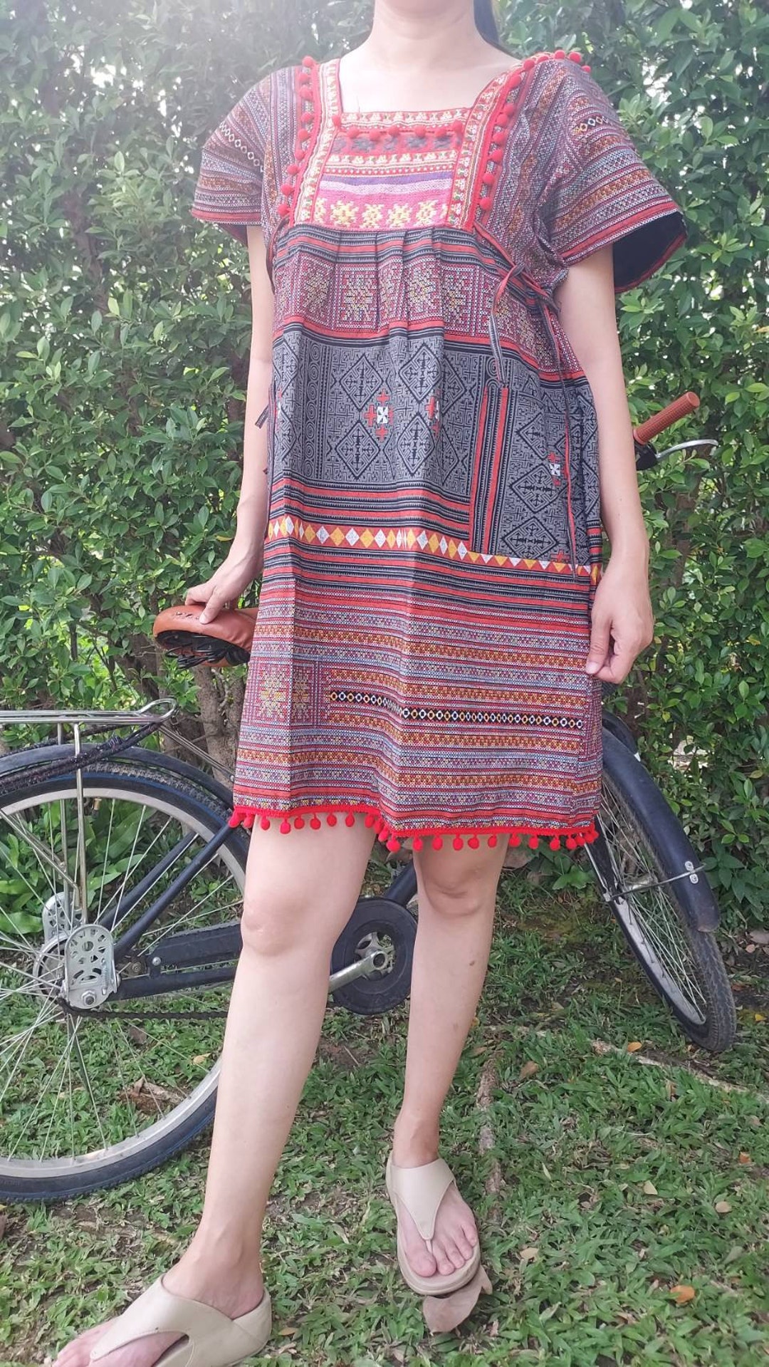 Thai Lanna Cotton Dress Hand Woven Patterned Clothing - Etsy