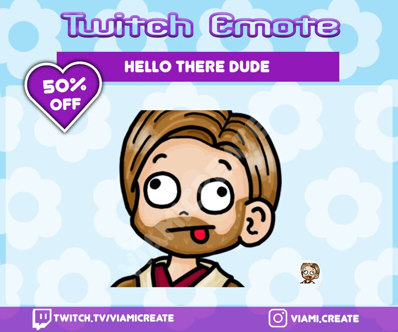 Hello There Dude Derp Emote for Twitch, Streams, Discord - Etsy
